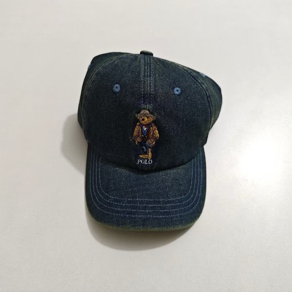 [New] Polo Ralph Lauren Bear Denim Cap – EC RACK