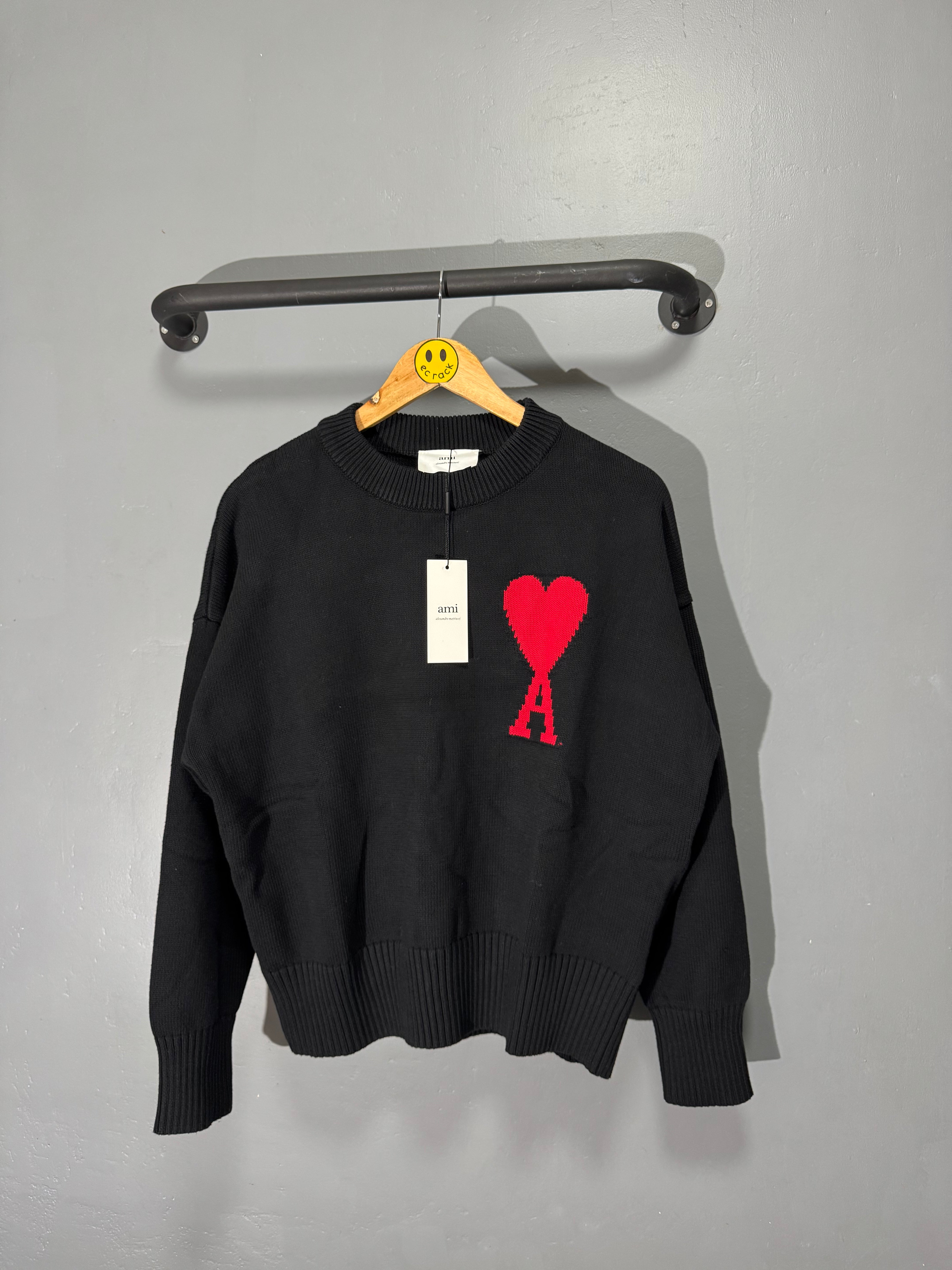 [New] A m i Paris Big Heart Logo Sweatshirt (Black) – EC RACK