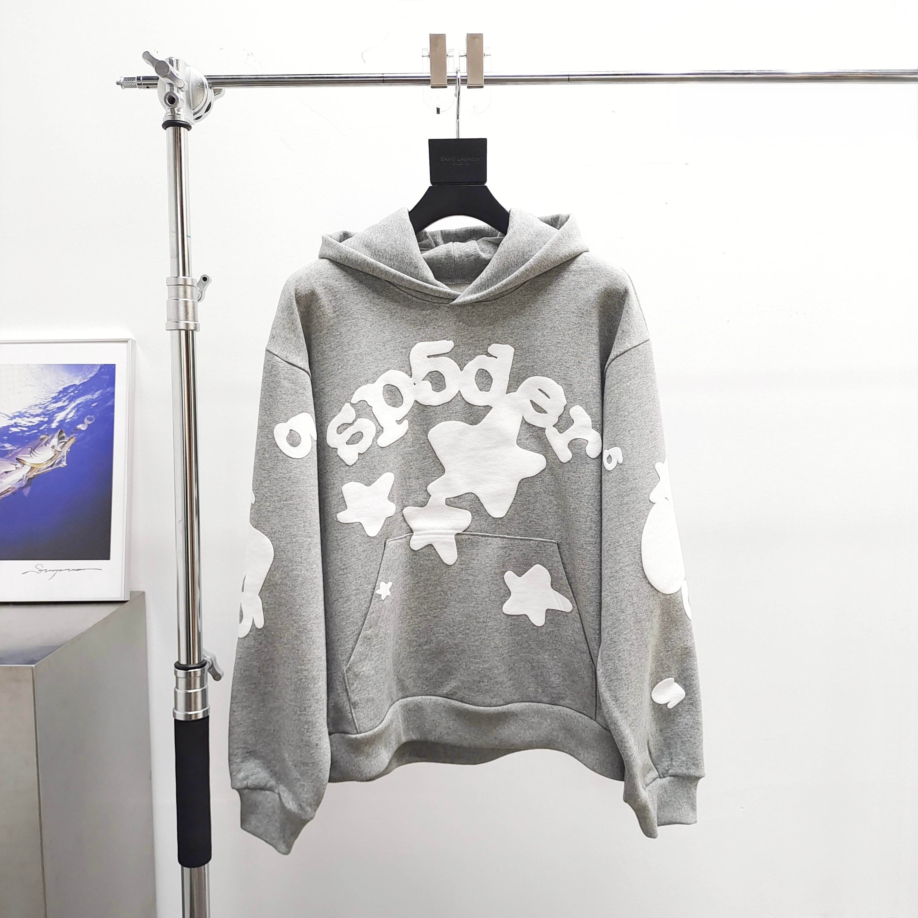 [New] SP5DER 'Star' Hoodie (Gray) – EC RACK