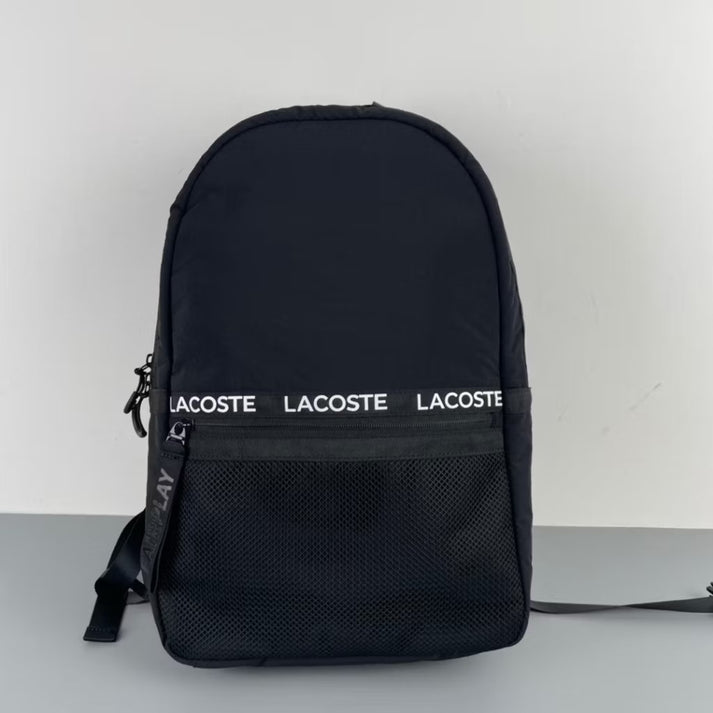 [New] Lacoste Nylon Bagpack (Black) – EC RACK